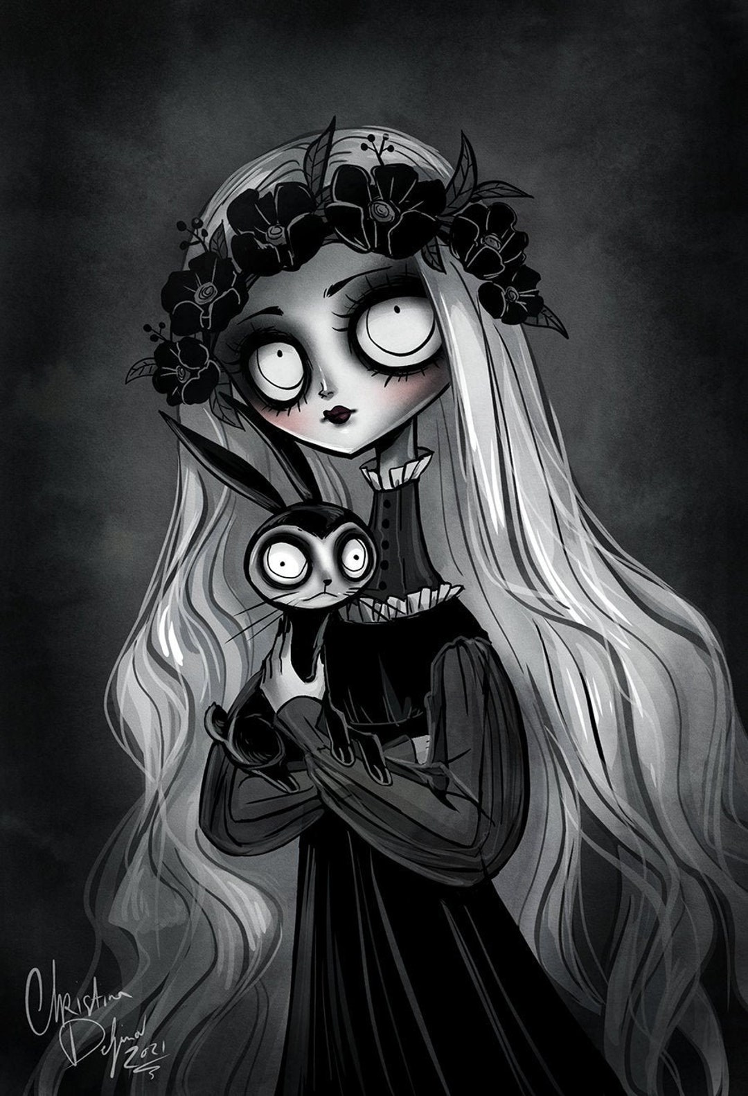 Black Rabbit Art Print - Etsy