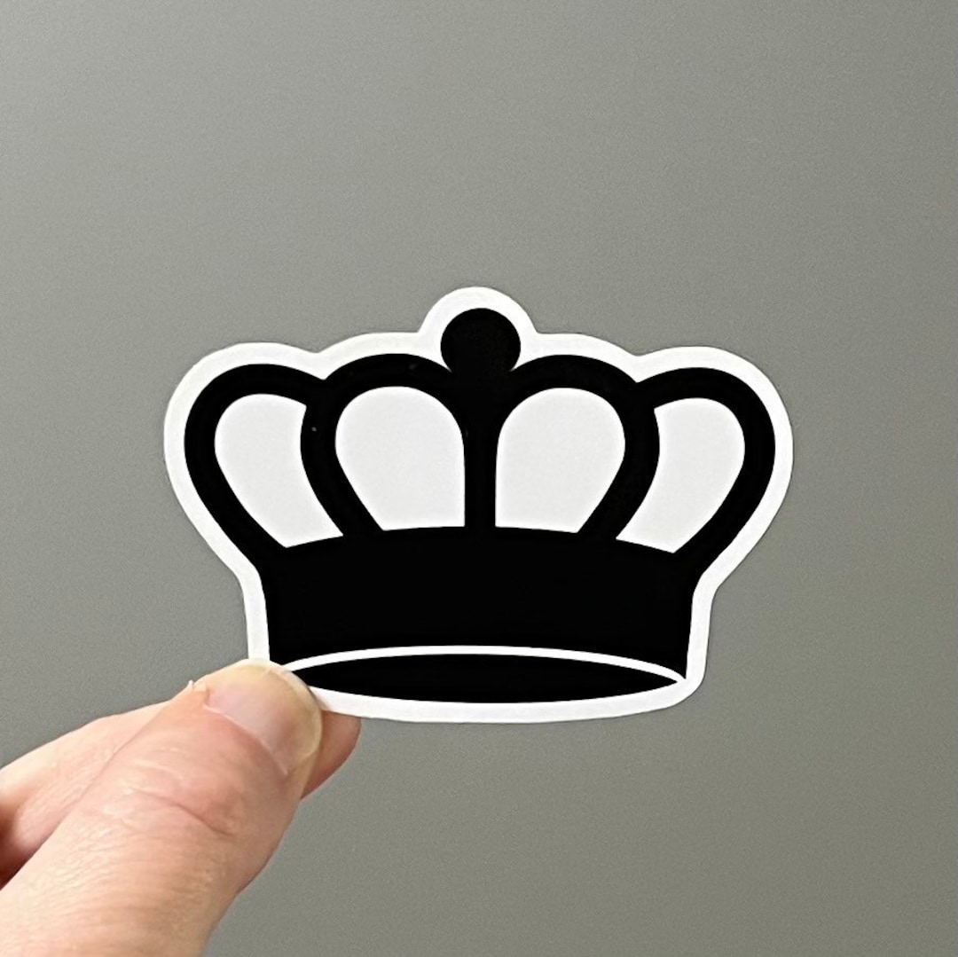 Vinyl Crown Sticker, Black and White Decal, Comes in 2 Sizes (3” and 4. ...