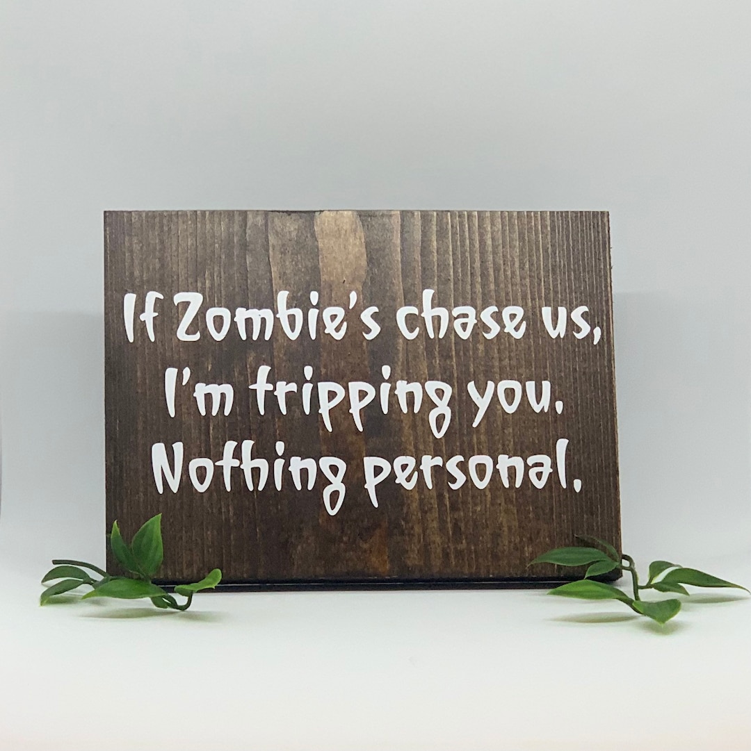Funny Zombie Wood Sign: Halloween Shelf Decor - Etsy