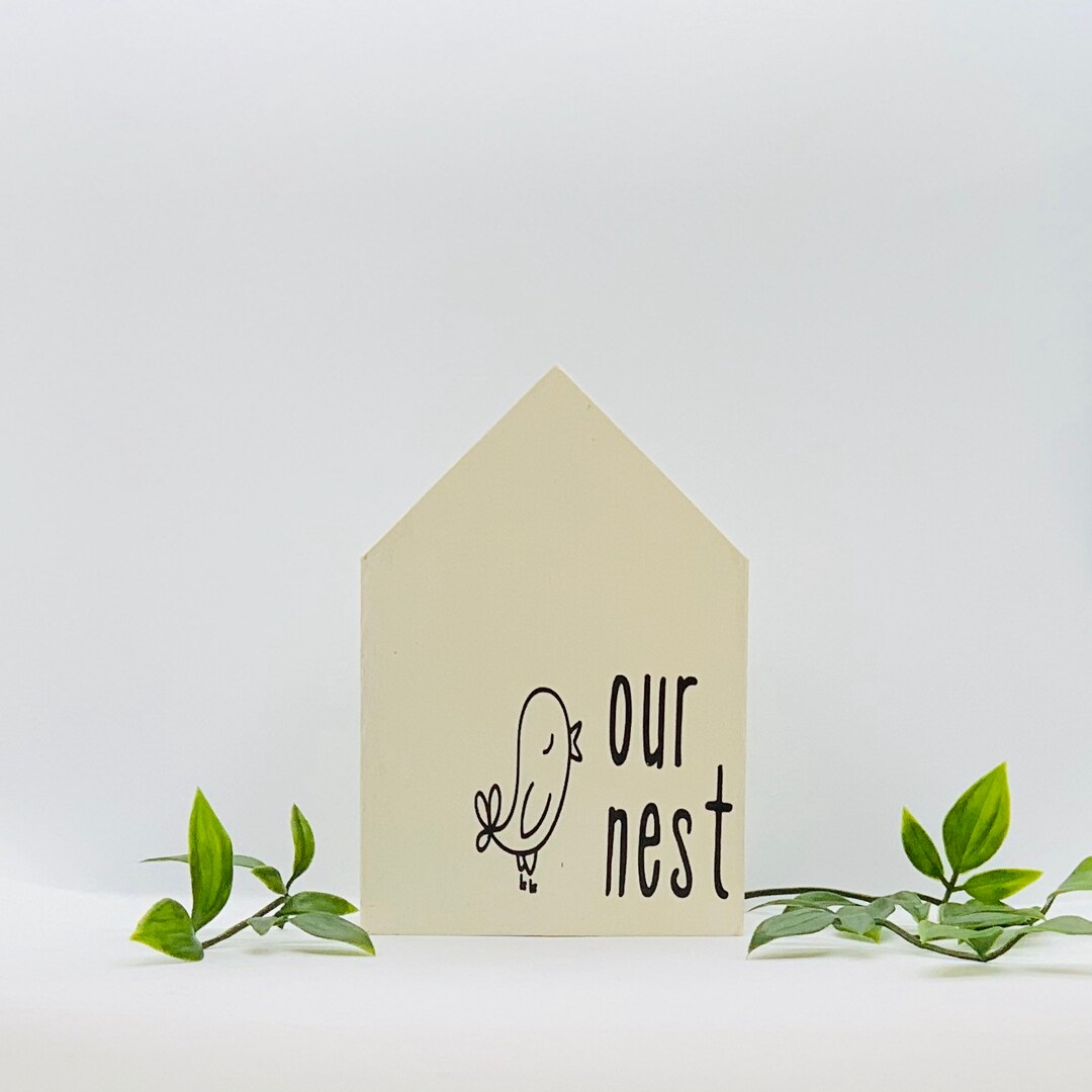 Our Nest Wooden House Sign: Tiered Tray Decor, Mini Wood Sign - Etsy