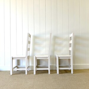 A Set of 6 Ladderback Chairs Painted White - Etsy