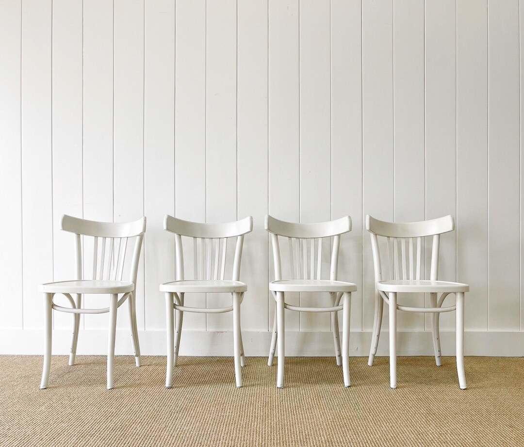 A Vintage Set of 4 White Chairs 11 Chairs Available in - Etsy
