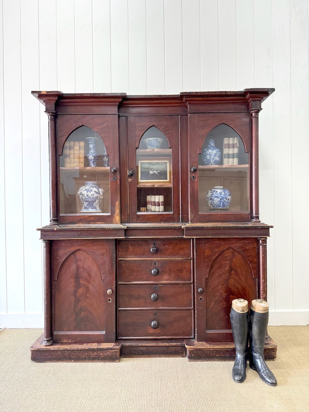 A Scottish Mahogany Breakfront Library or Dining Room Cabinet C1840 - Etsy
