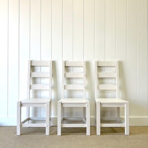 A Set of 6 Ladderback Chairs Painted White - Etsy