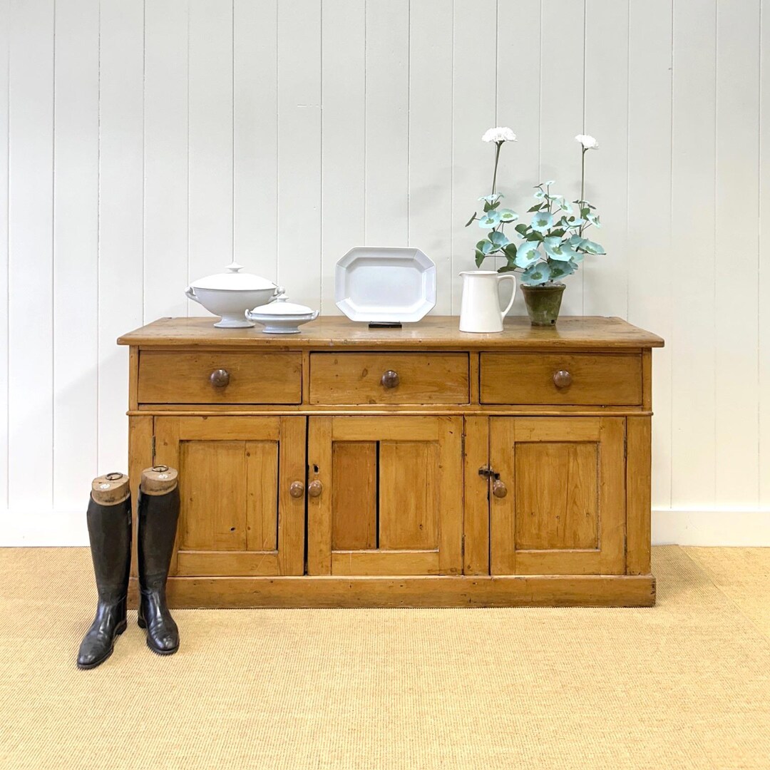 A Large Rustic Antique English Pine Sideboard C1890 - Etsy