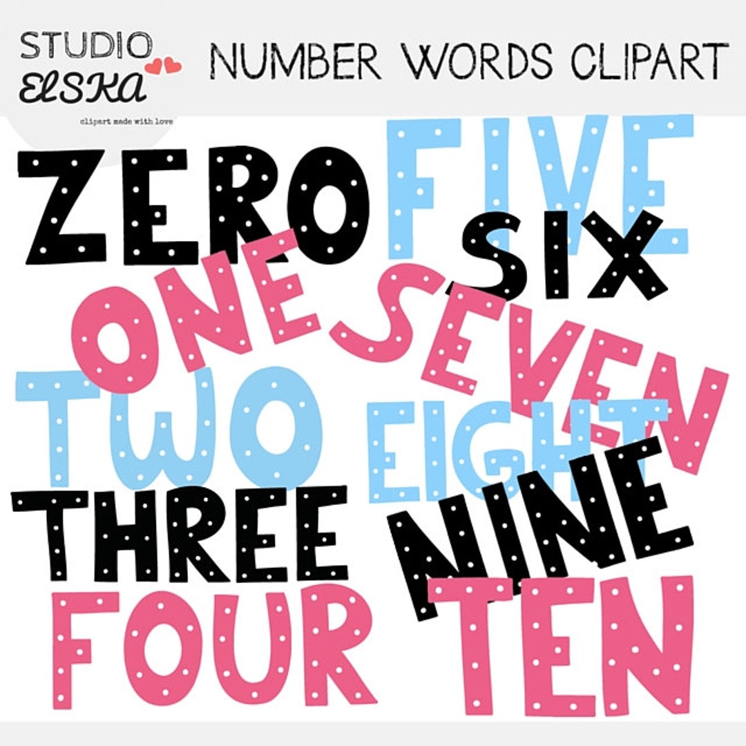 Number Words Clipart word Art - Etsy