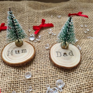 Personalised Christmas Tree Table Name Places Wooden Xmas - Etsy UK