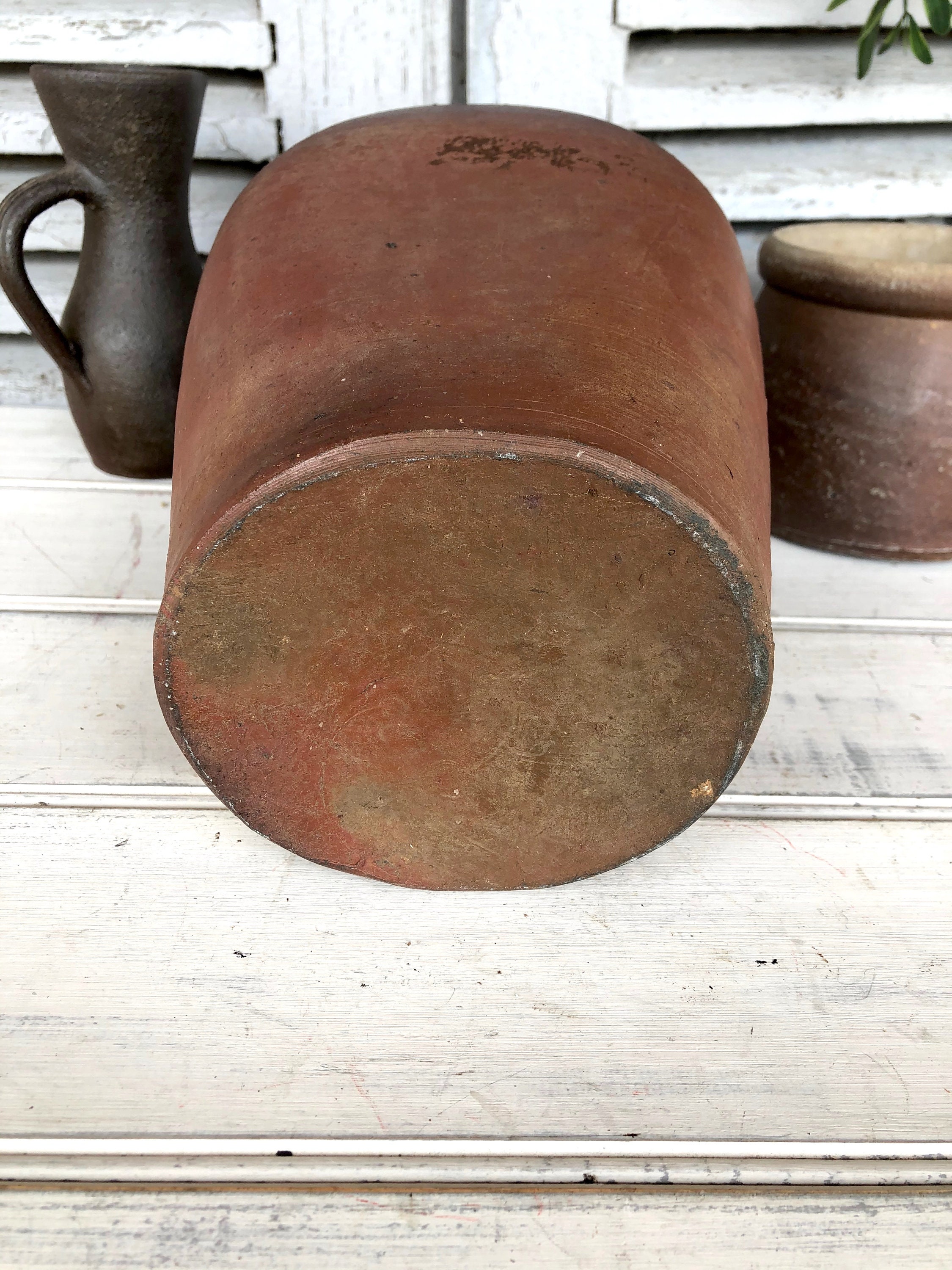Antique French Black Clay Pot With Handle Primitive Pottery - Etsy