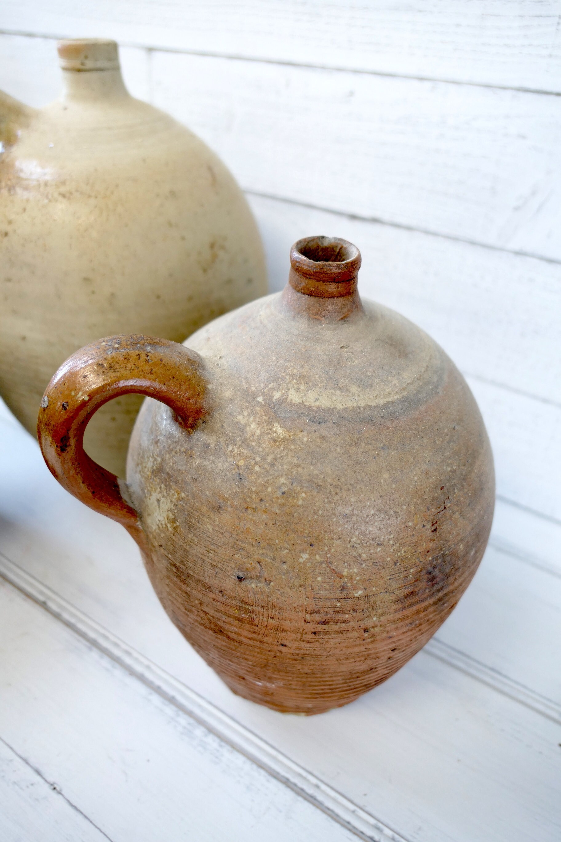 Antique French Stoneware Oil Pot With Handle Primitive - Etsy UK