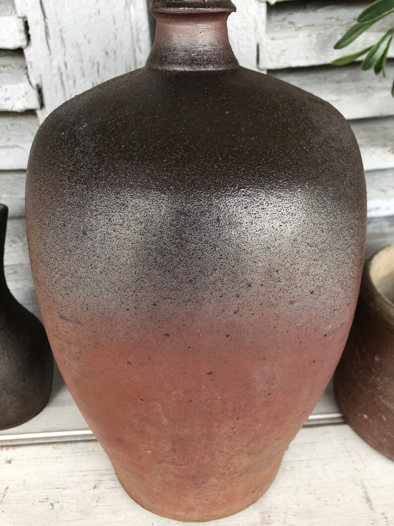 Antique French Black Clay Pot With Handle Primitive Pottery - Etsy