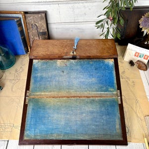 Victorian Travel Writing Slope With Lock and Key, Antique Writing Slope ...