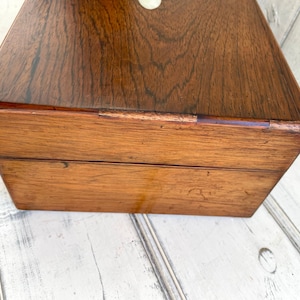 Antique English Solid Oak Box With Mother of Pearl Inlay, Art Box ...