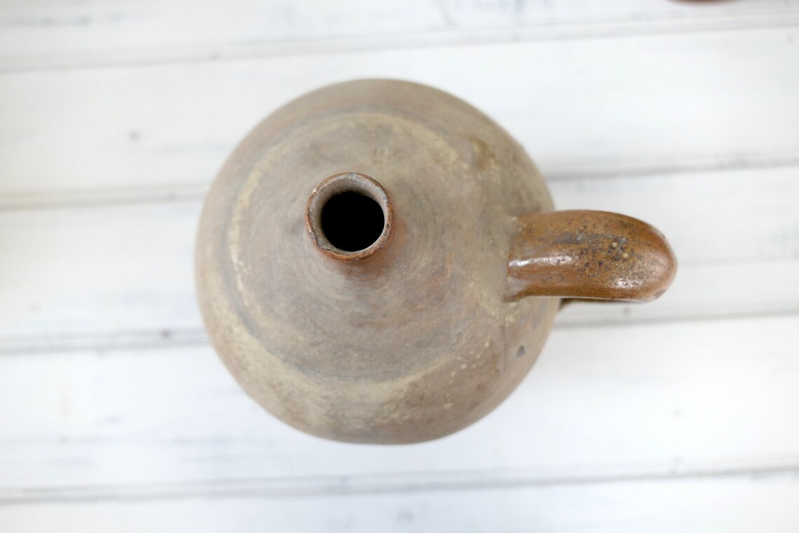 Antique French Stoneware Oil Pot With Handle Primitive - Etsy UK