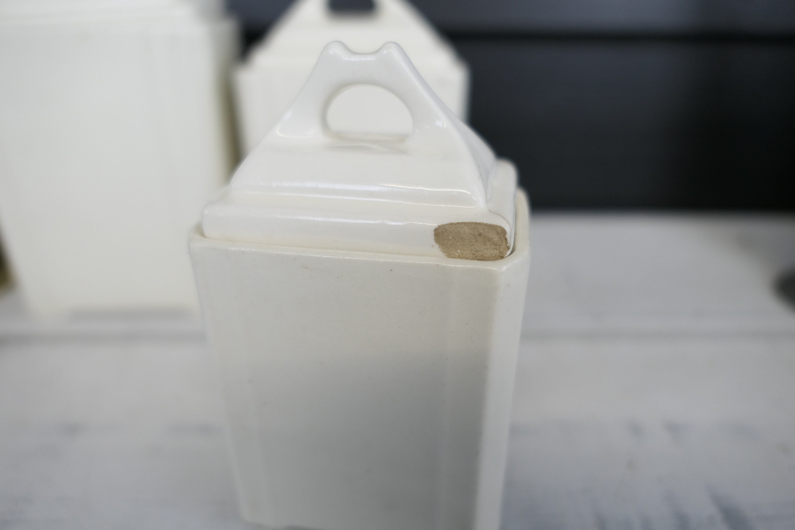 French Vintage Ceramic Storage Canisters, Set of 3. Antique French ...