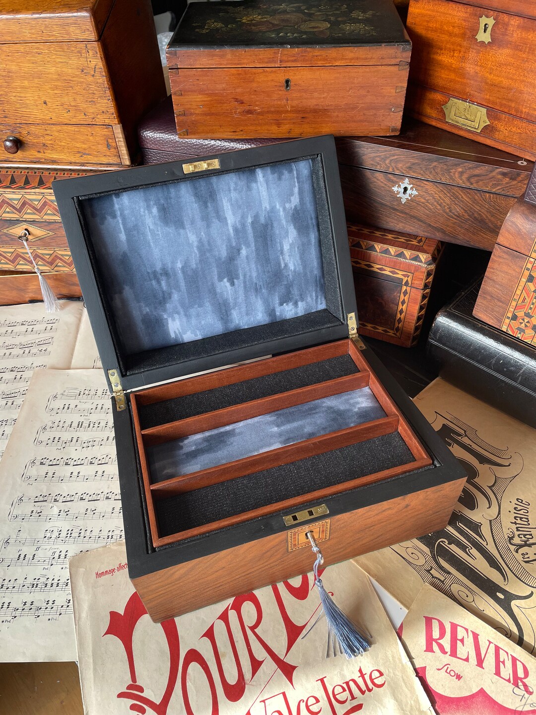 Antique English Writing Slope Converted to Writing Box, Lap Desk ...