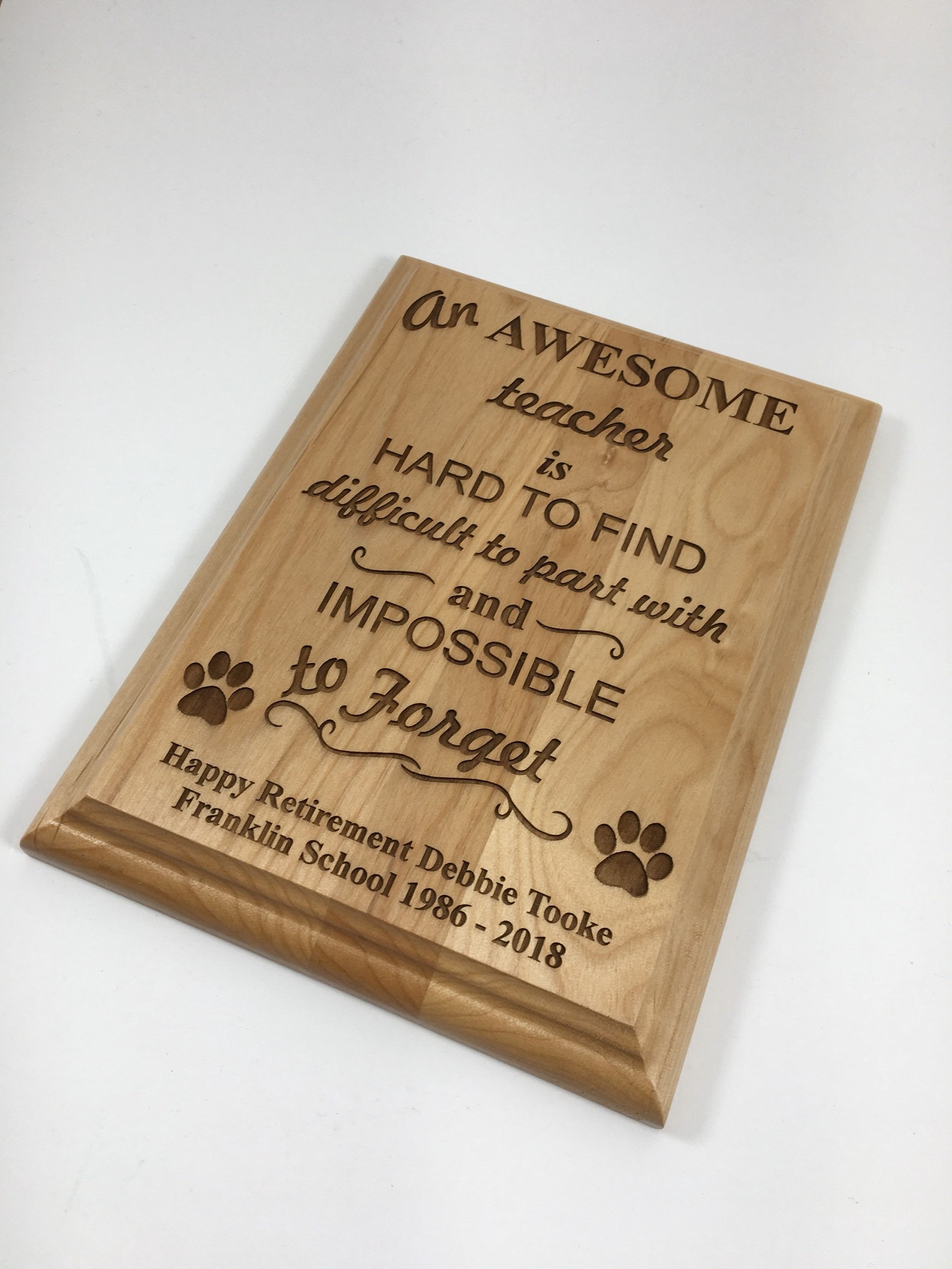 Teacher Gift, Customized Wood Plaque, Engraved Plaque, Personalized ...