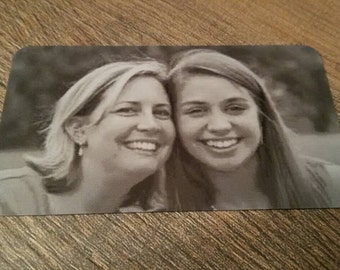 Engraved Picture Wallet Card Front & Back Engraving Photo | Etsy