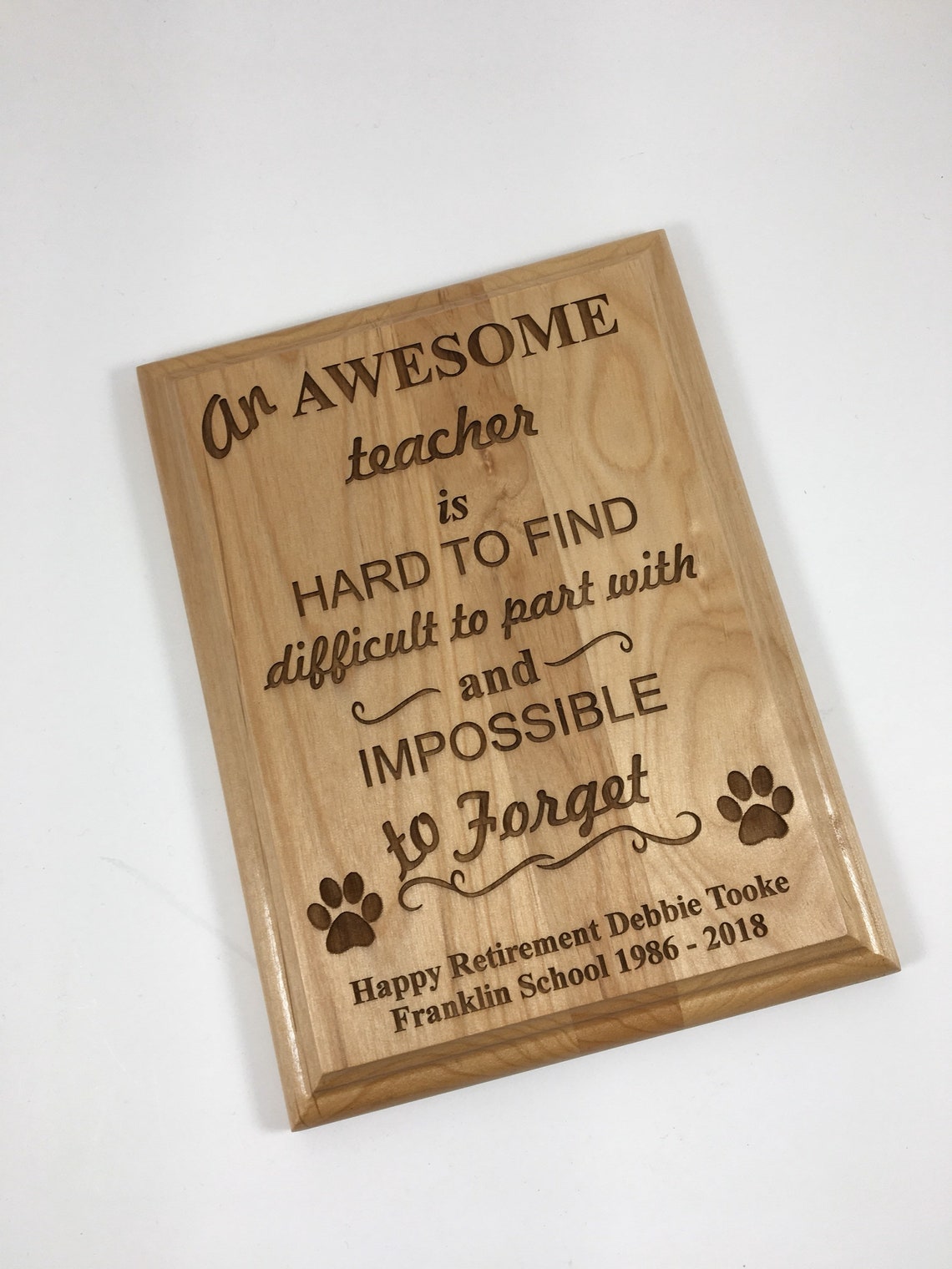 Teacher Gift, Customized Wood Plaque, Engraved Plaque, Personalized ...