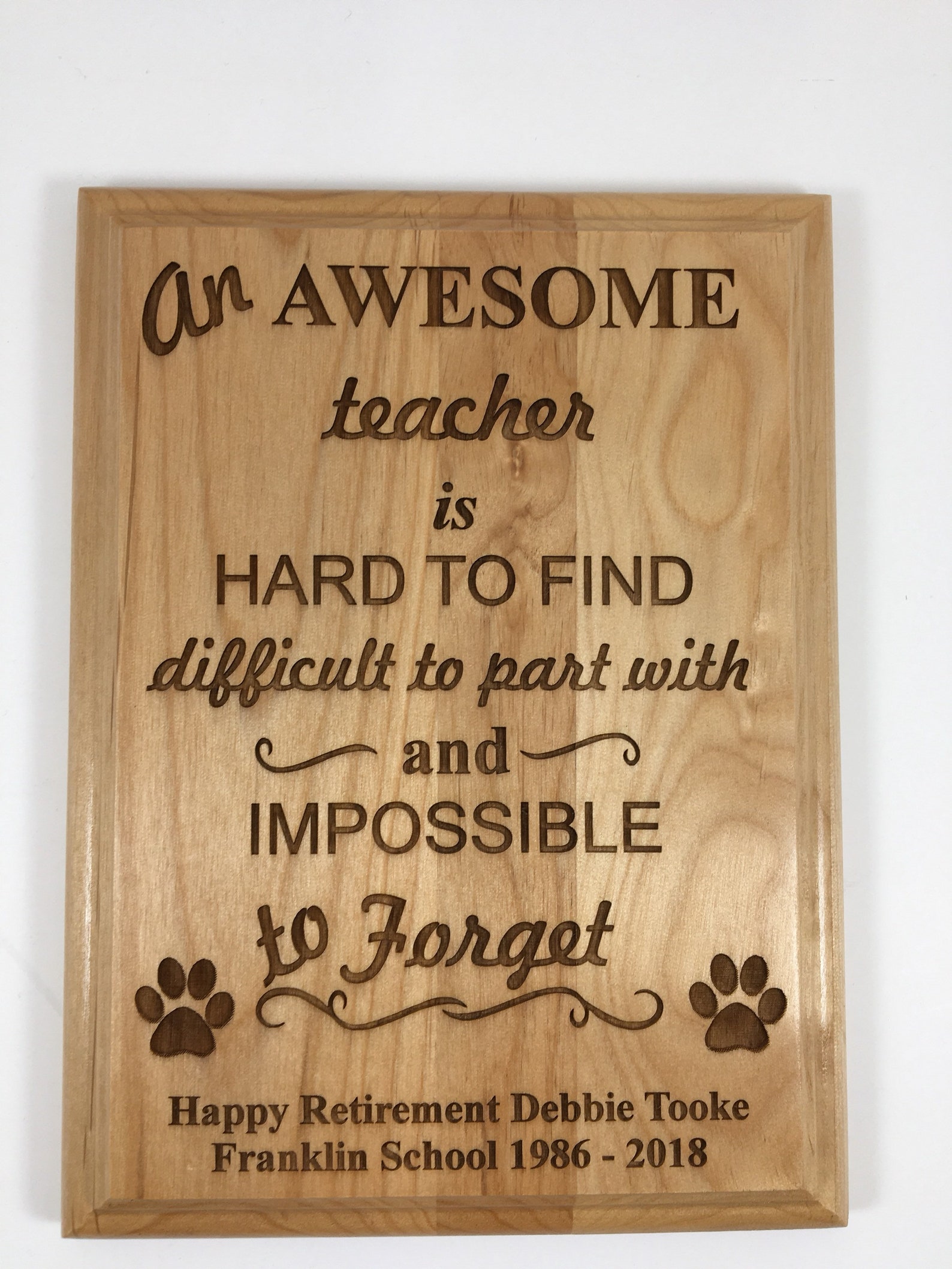 Teacher Gift, Customized Wood Plaque, Engraved Plaque, Personalized ...
