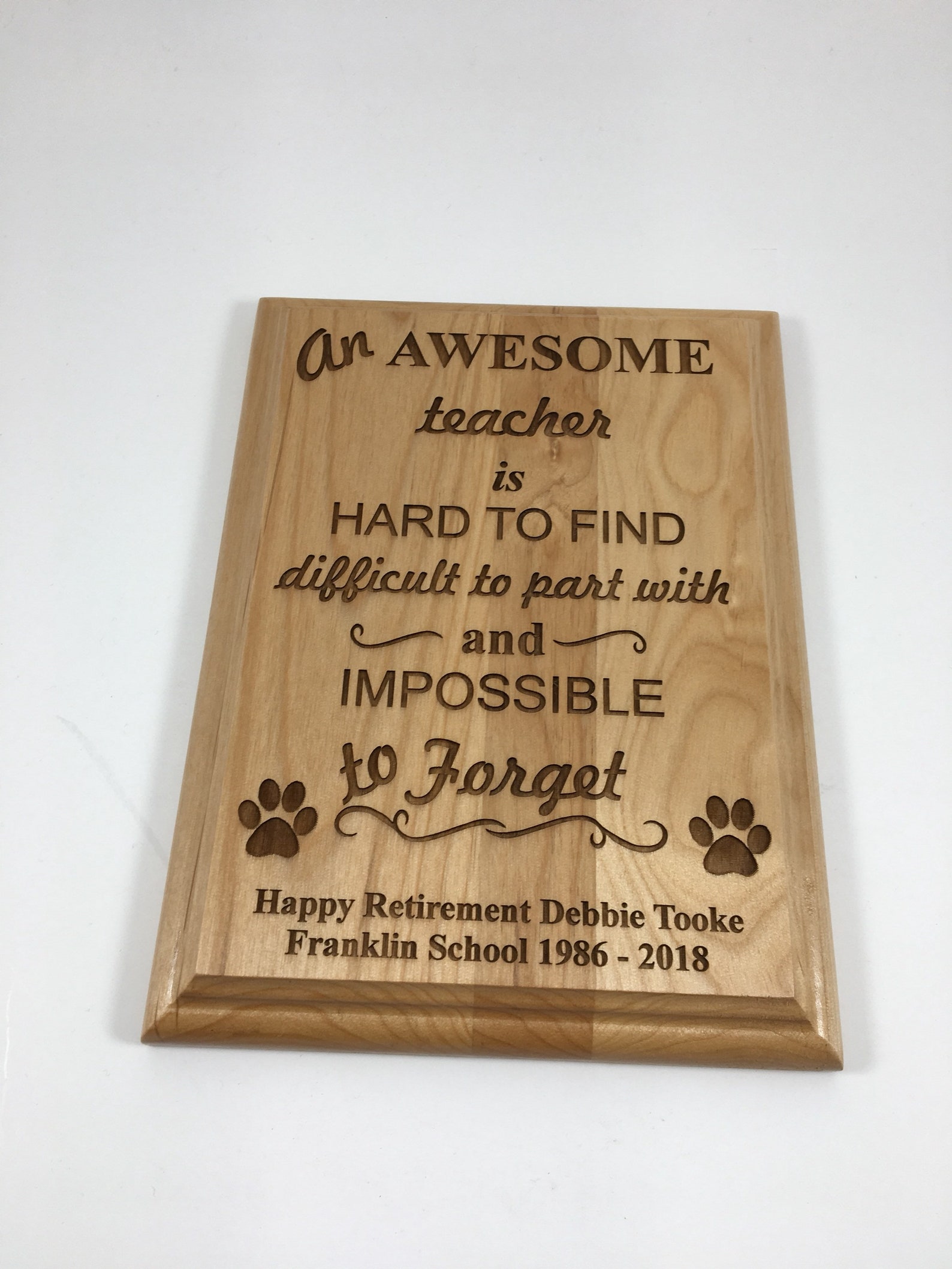 Teacher Gift, Customized Wood Plaque, Engraved Plaque, Personalized ...