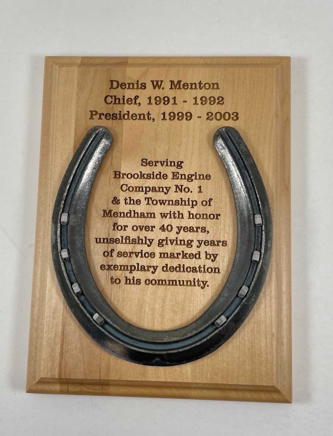 Personalized Gift, Custom Wood Horseshoe Plaque, Anniversary Engraved ...