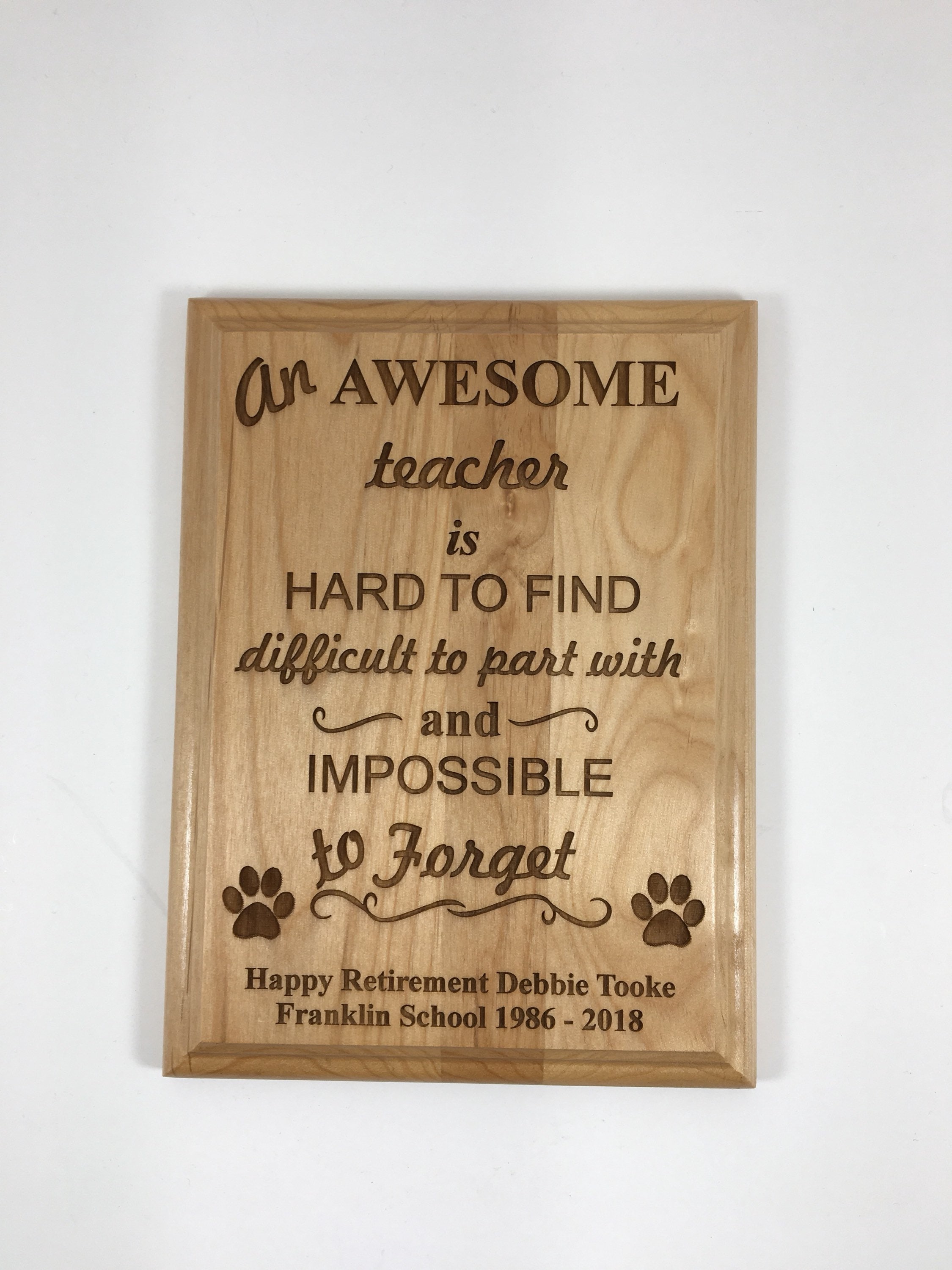 Teacher Gift, Customized Wood Plaque, Engraved Plaque, Personalized ...