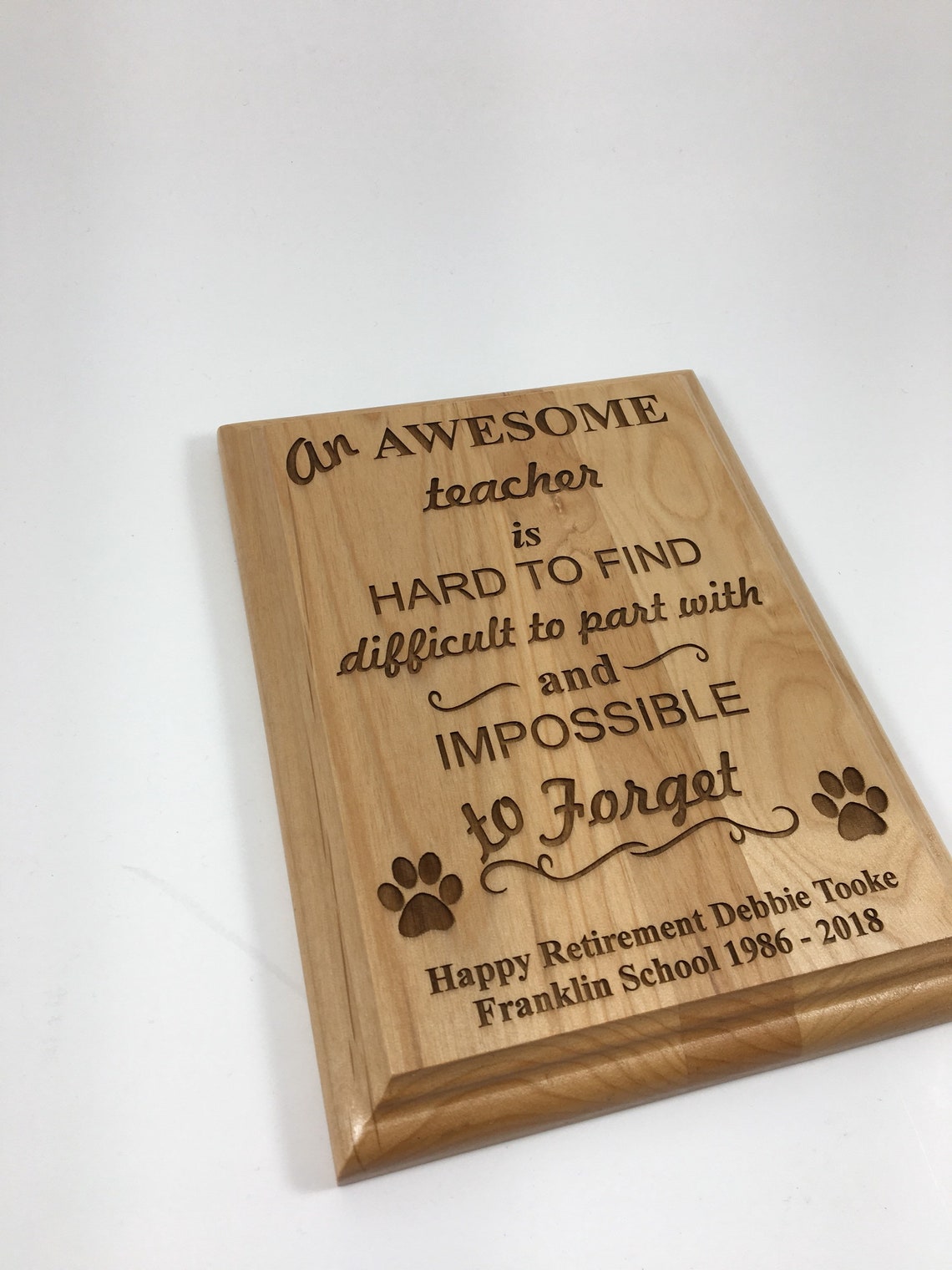 Teacher Gift, Customized Wood Plaque, Engraved Plaque, Personalized ...