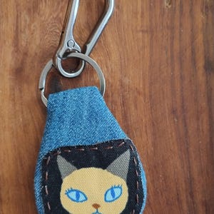 Keyring With Cute Cat Face - Etsy UK