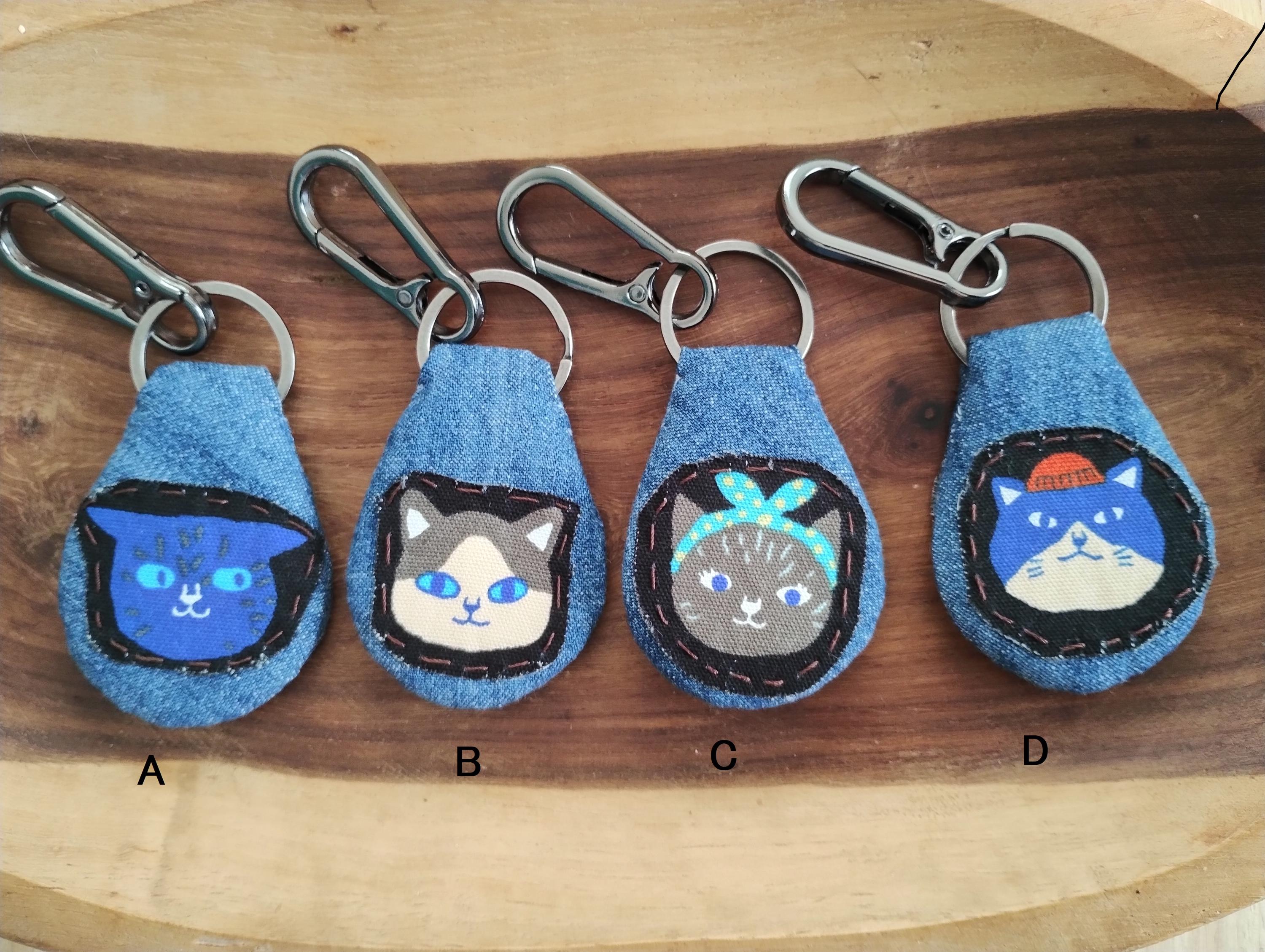 Keyring With Cute Cat Face - Etsy UK