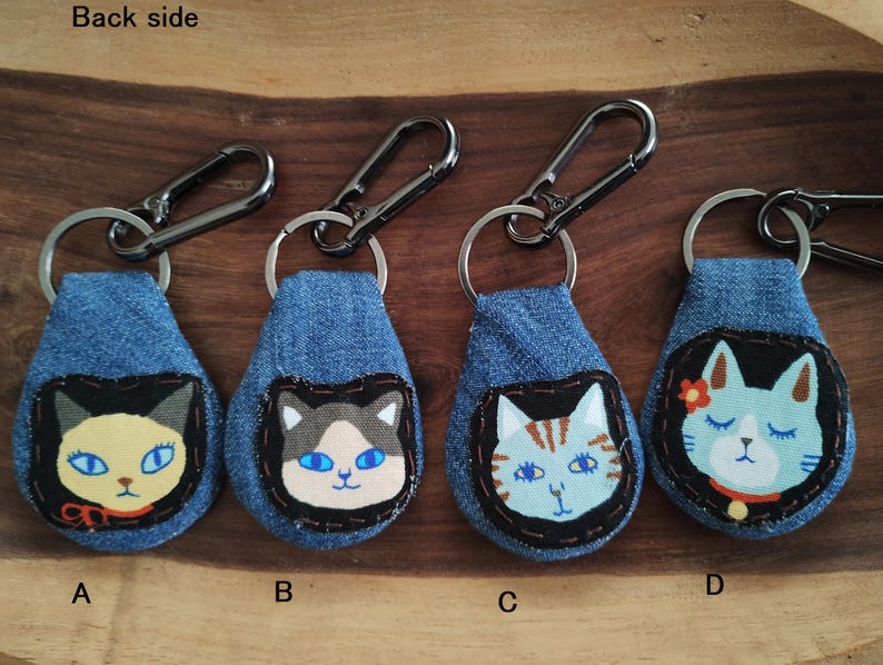 Keyring With Cute Cat Face - Etsy UK