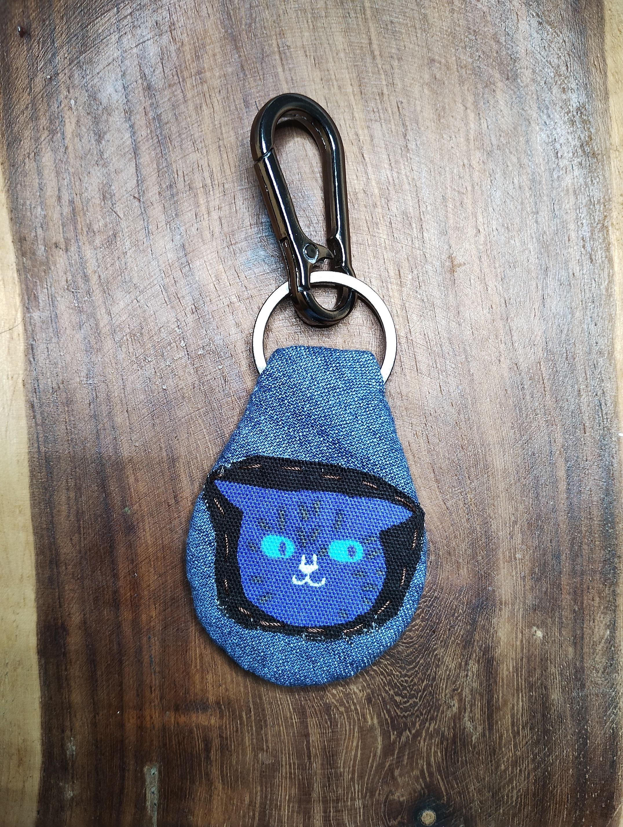 Keyring With Cute Cat Face - Etsy UK