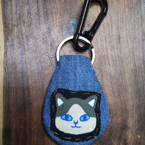 Keyring With Cute Cat Face - Etsy UK
