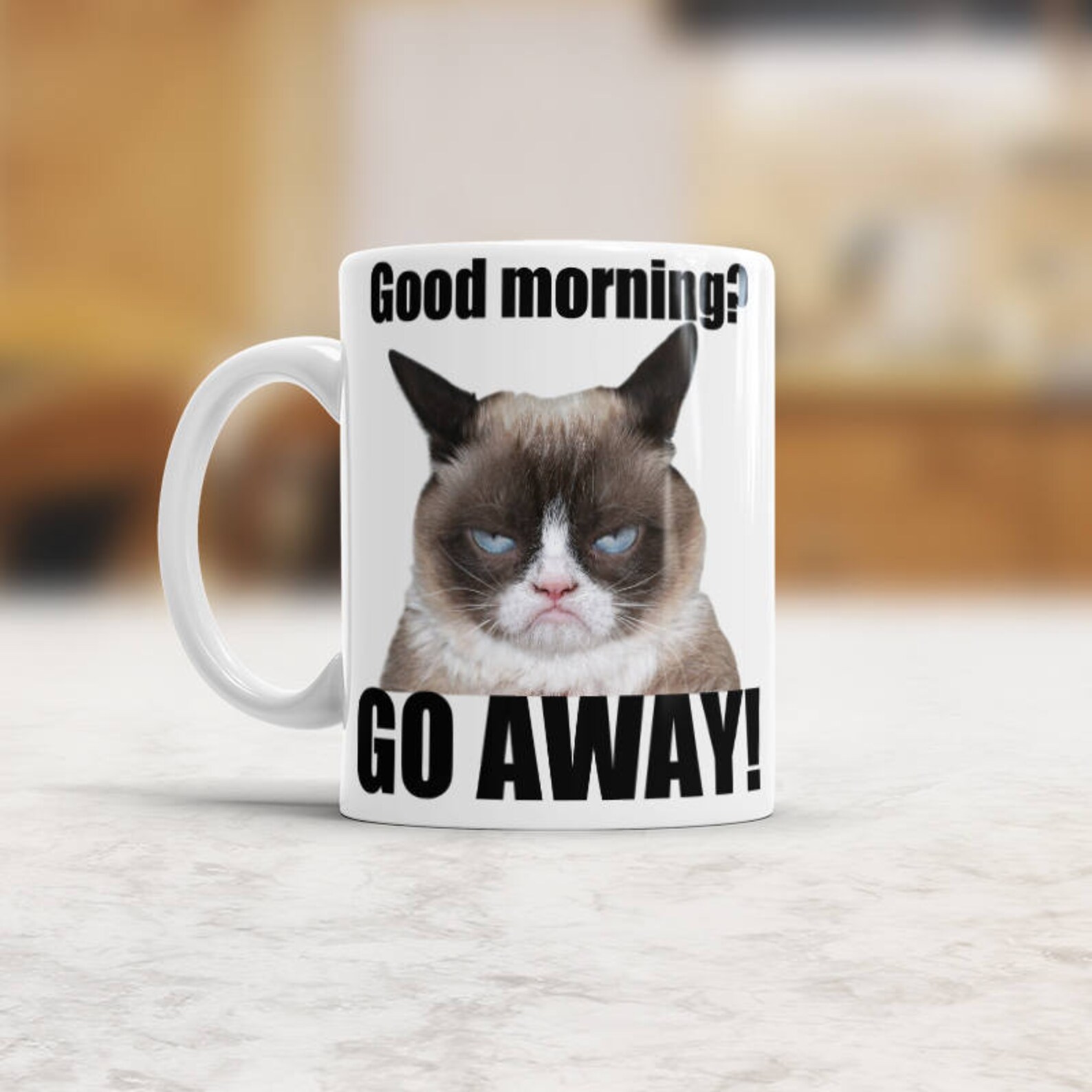 Grumpy Cat Mug Good Morning Go Away Funny Rude Mug Etsy