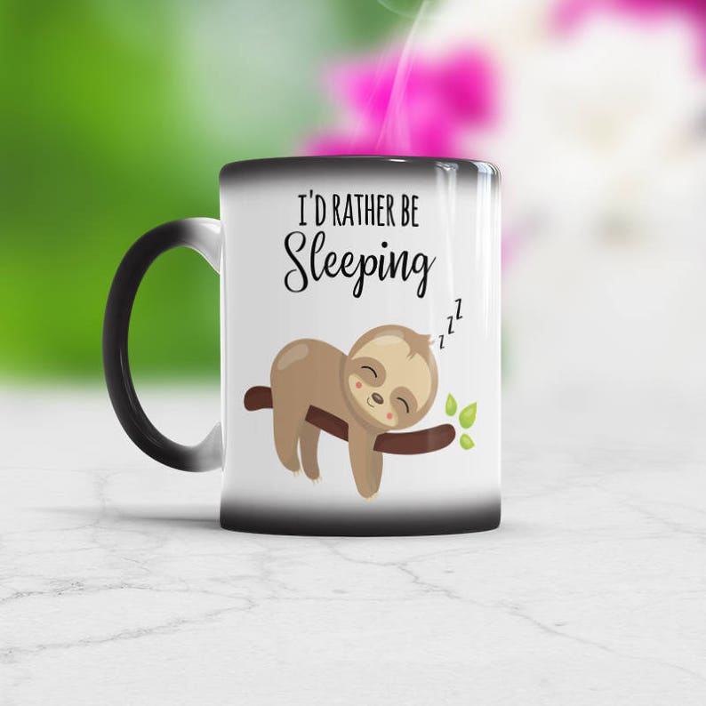 Cute Sloth Coffee Mug Gift for Girl I'd Rather Be Sleeping Funny ...