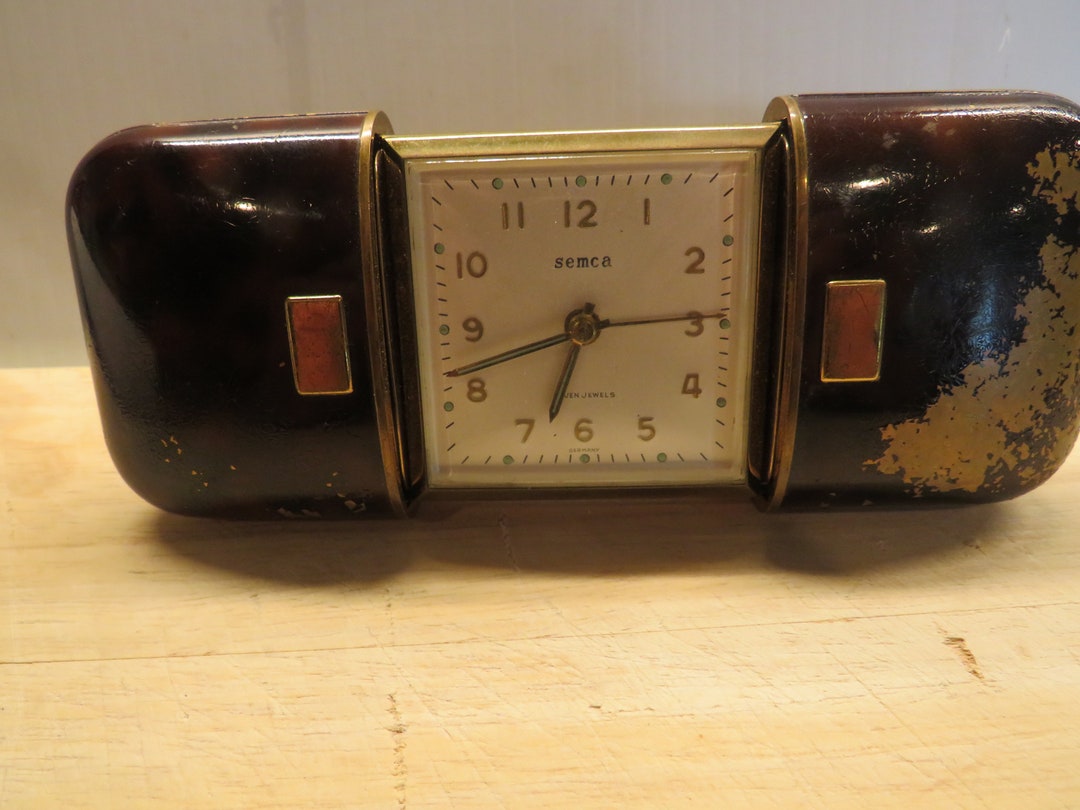 Rare Vintage SEMCA 7 Jewel Windup Travel Alarm Clock Germany Working - Etsy