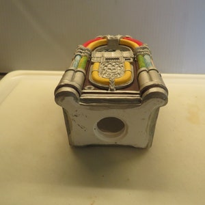 Vintage 1997 Creative Crafts Painted Ceramic Juke Box Music Coin Piggy ...