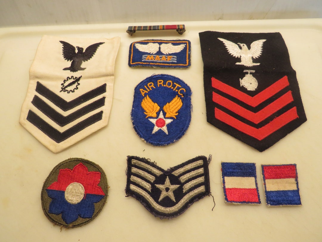 Mixed Lot 9 US Military Patches Chevrons and Ribbon - Etsy