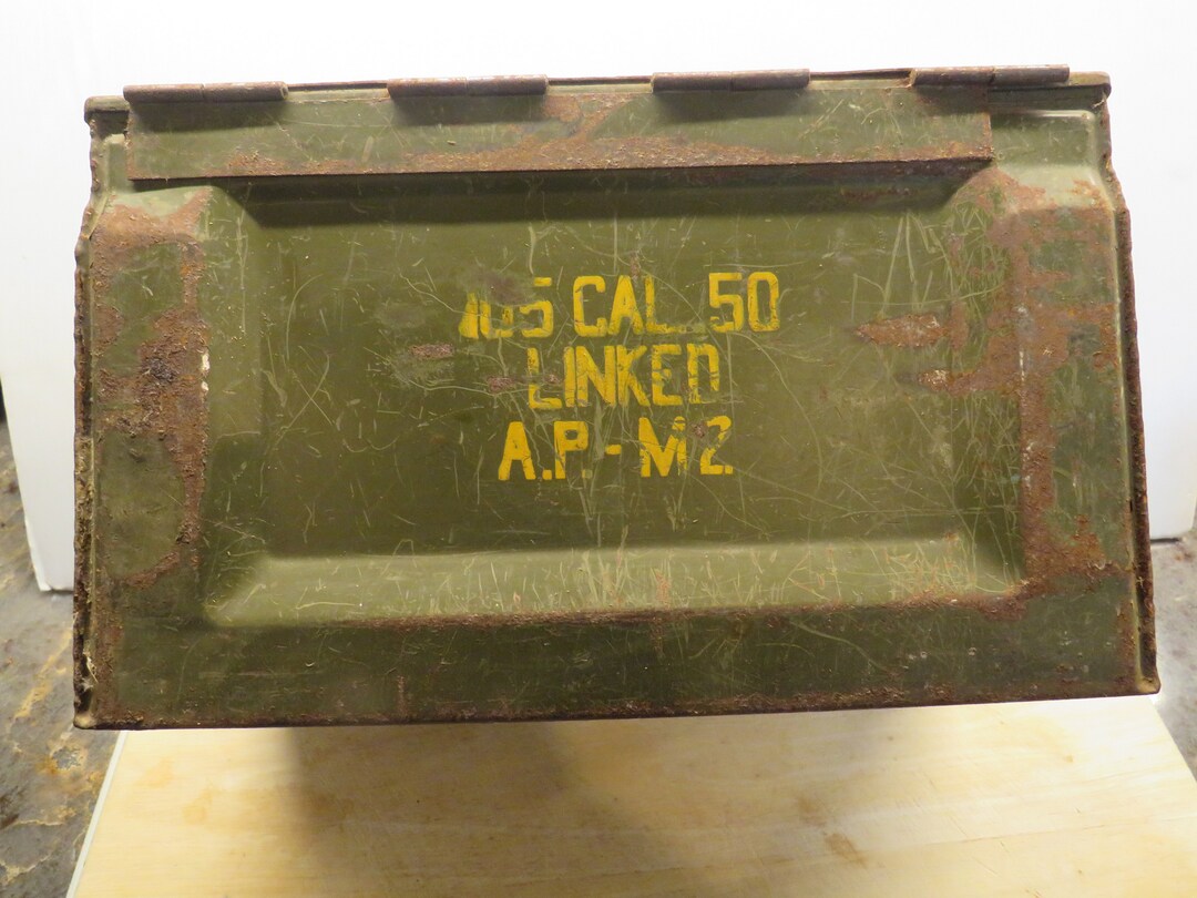Vintage Metal Burrowes Wwll US Military 50 Cal Linked Ammo Box - Etsy
