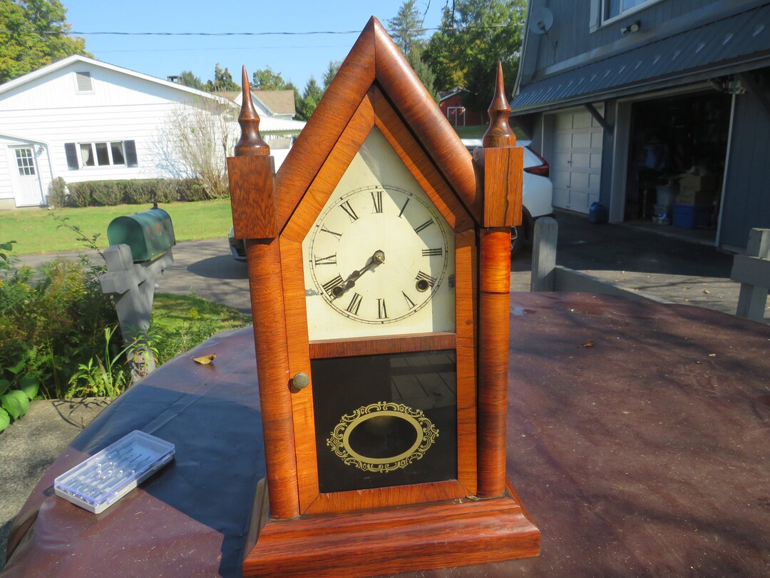 Antique Asonia Clock Co. Gothic Steeple Style Mantel Clock Working No ...