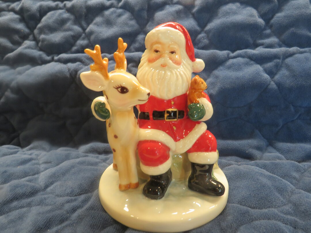 Royal Doulton Santa& Reindeer/glossy Figure - Etsy