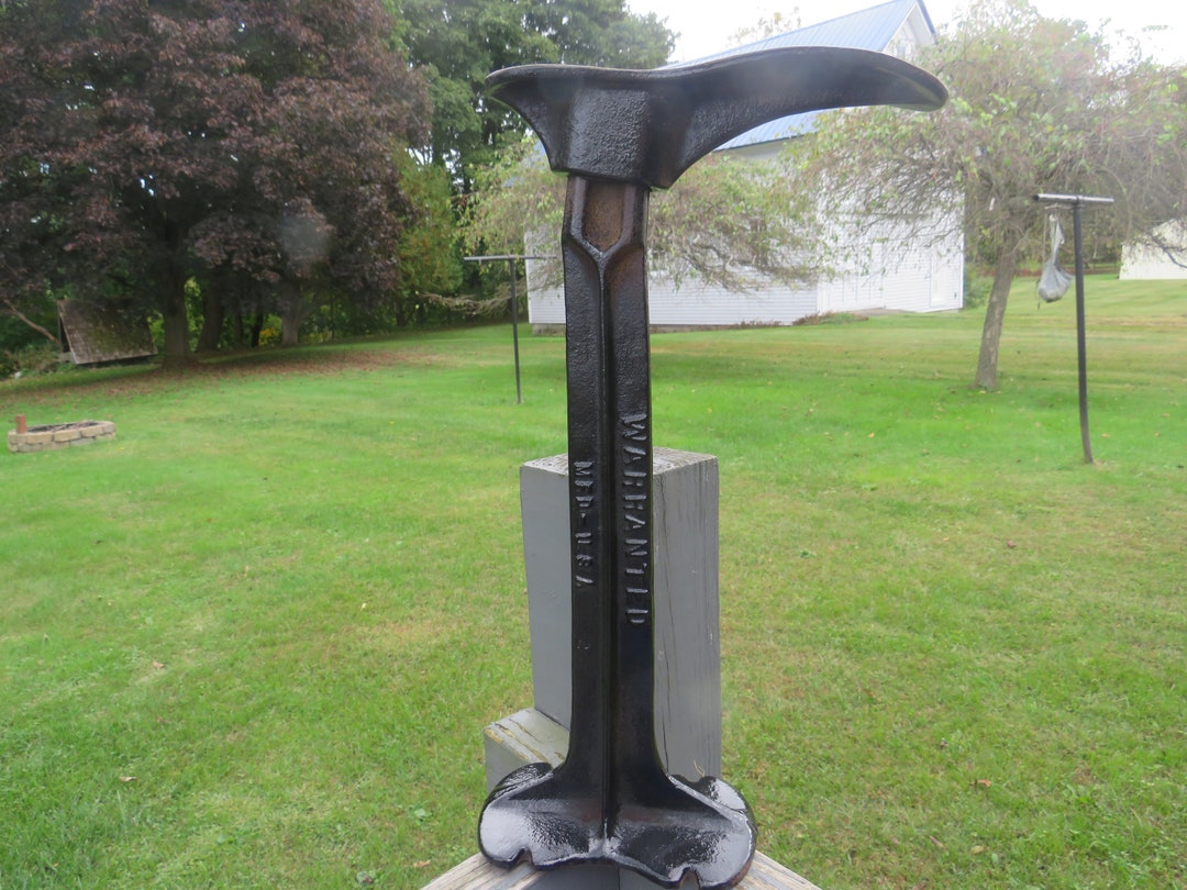 Antique Cast Iron Cobbler Shoe Stand 15 Tall & 1 Shoe Form 8 1/4 Long ...
