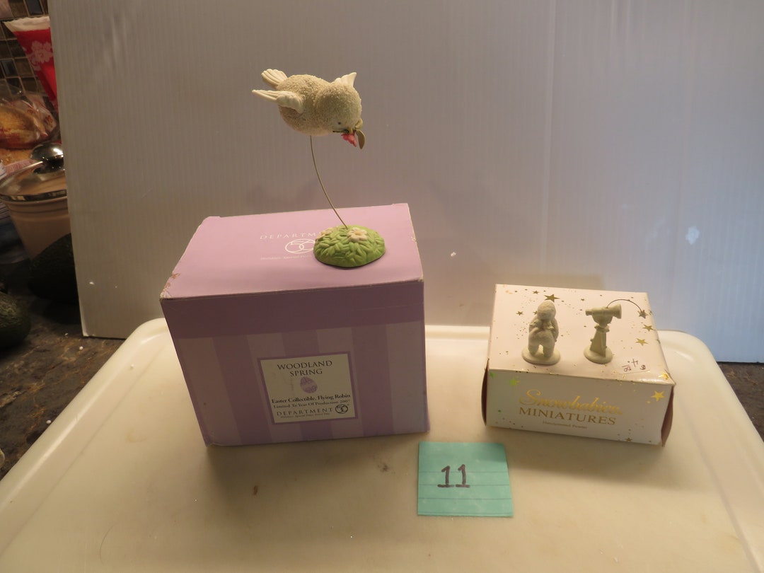 Easter Snowbabies Miniatures Flying Robin Dept 56/ Boy Angel Wings ...