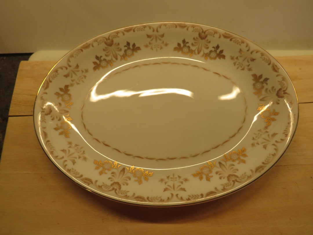 Vintage Harmony House Fine China Oval Serving Platter 12 X 9 Classique Gold Japan - Etsy