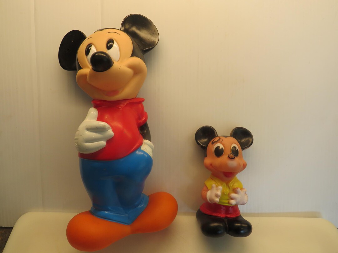 Mixed Lot 1960 Rubber Mickey Mouse Squeak Toy and Hard Plastic Mickey ...