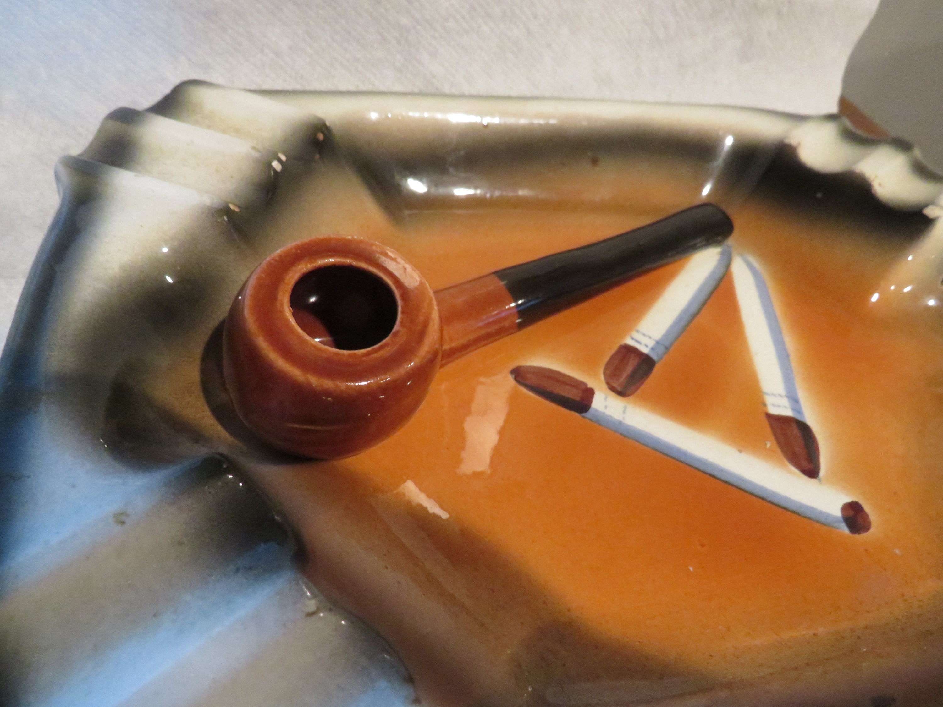 Vintage Tilso Ceramic Ashtray Pipe Motif on Bottom/cigarettes - Etsy