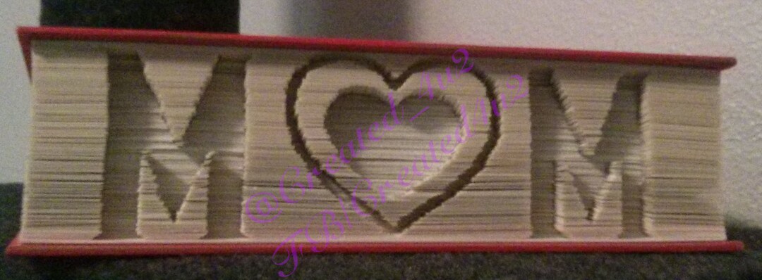 Cut & Fold Book Folding MOM With HEART Pattern Horizontal 401 Pages ...