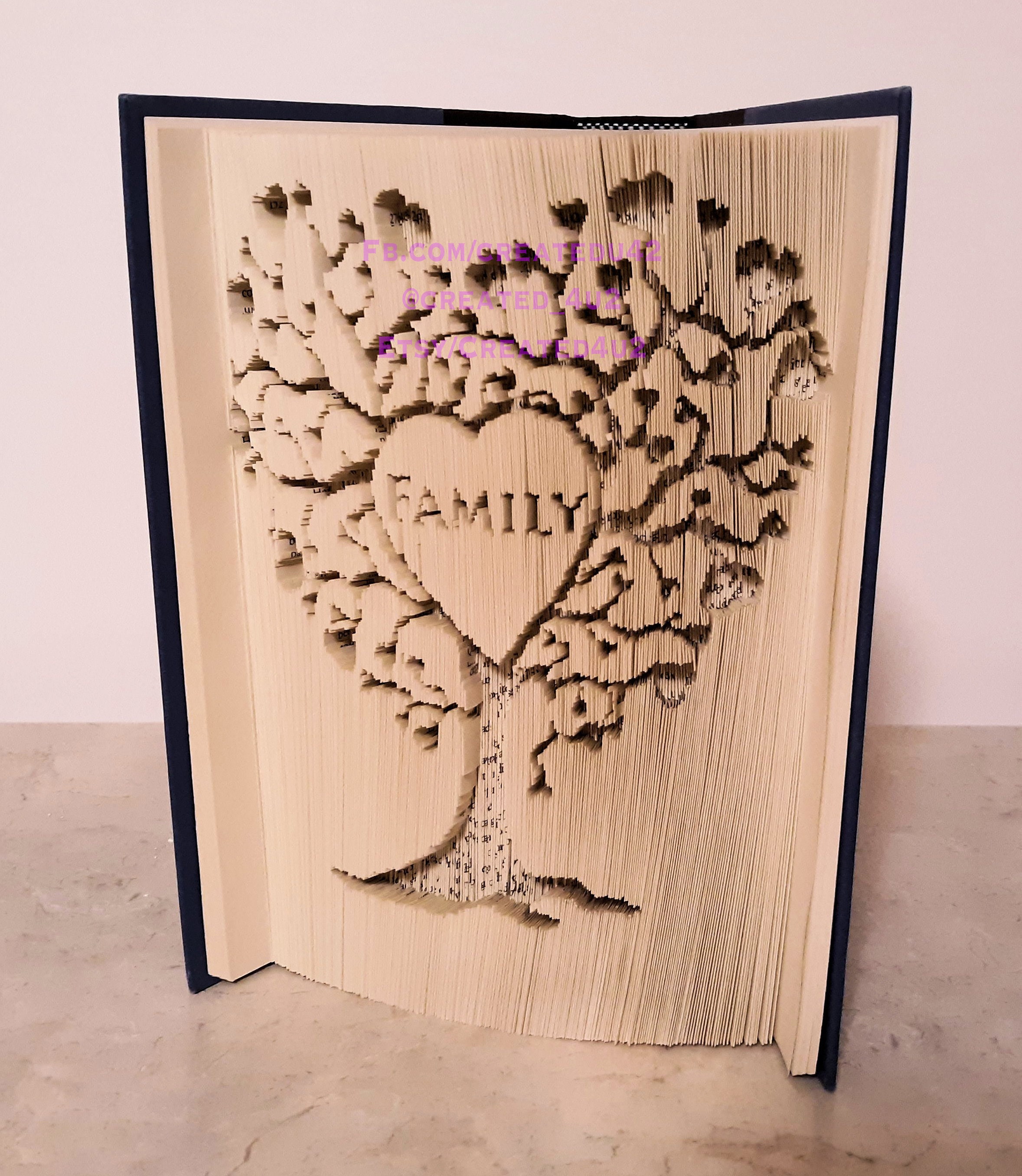 Cut & Fold Book Folding Pattern FAMILY TREE With HEARTS 521 Pages New ...