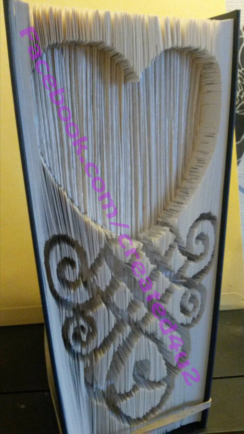 Cut Fold Book Folding Pattern For Heart Flourish 499 Pages With