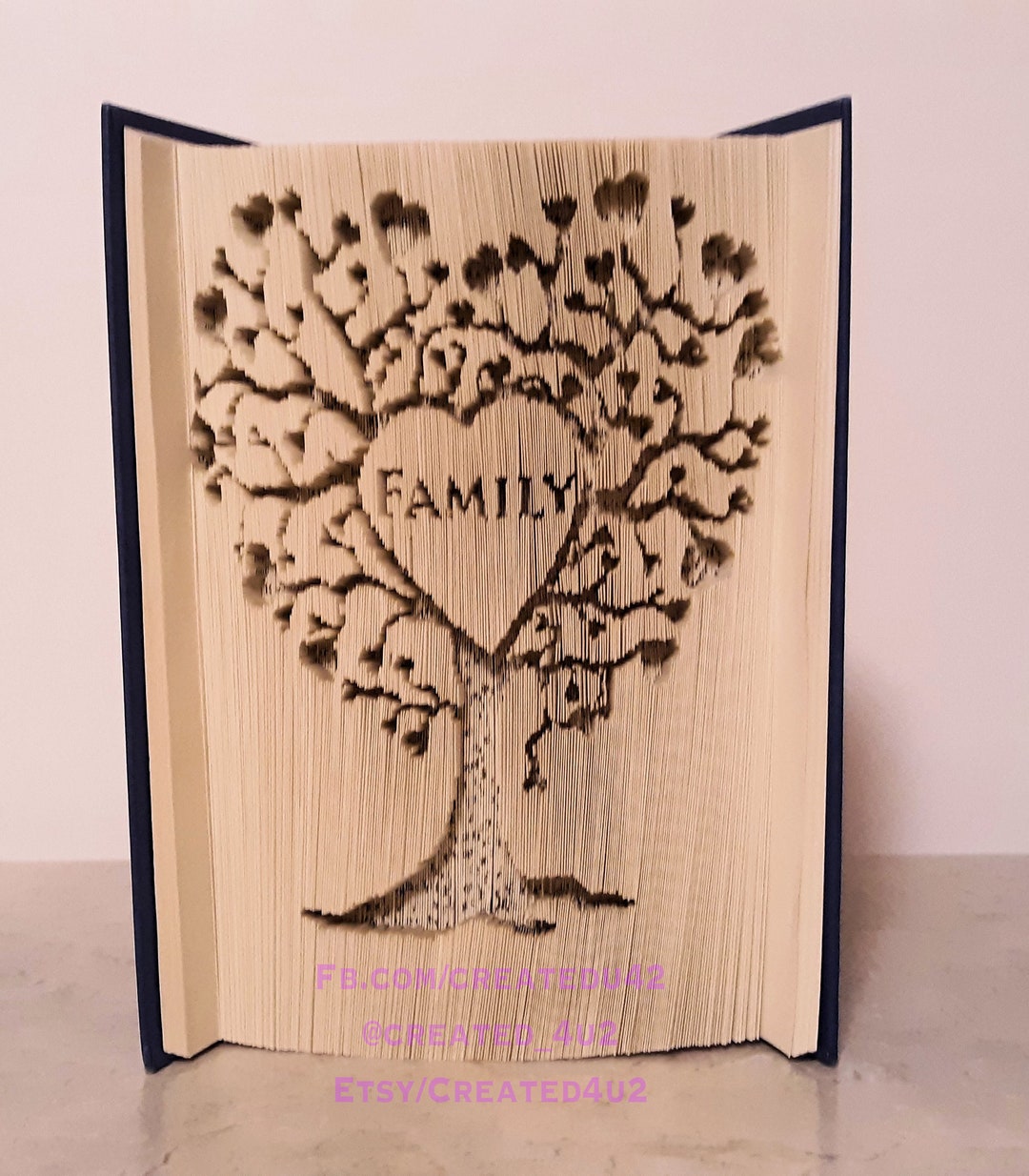 Cut & Fold Book Folding Pattern FAMILY TREE With HEARTS 521 Pages New ...
