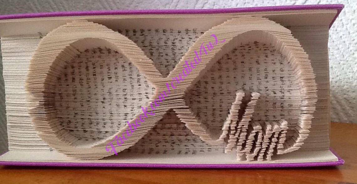 Cut & Fold Book Folding Pattern Horizontal INFINITY Mom 499 | Etsy